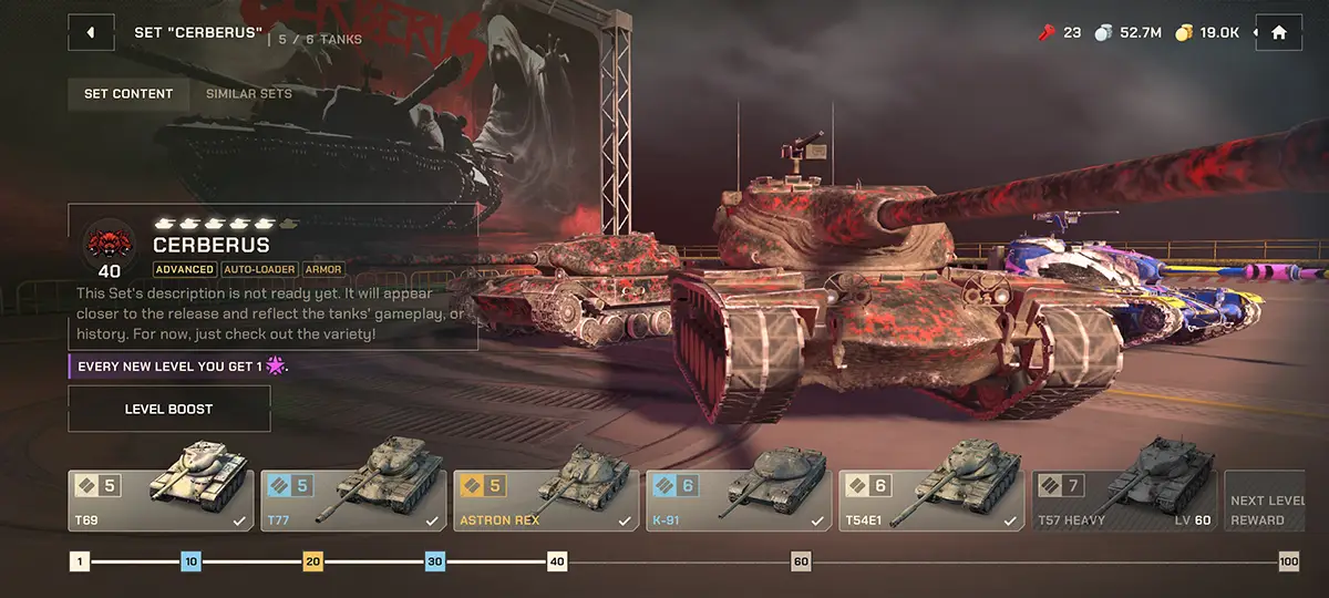 Sets and Player Level | World of Tanks Blitz