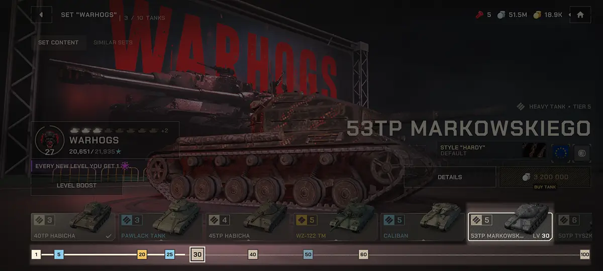 Sets and Player Level | World of Tanks Blitz